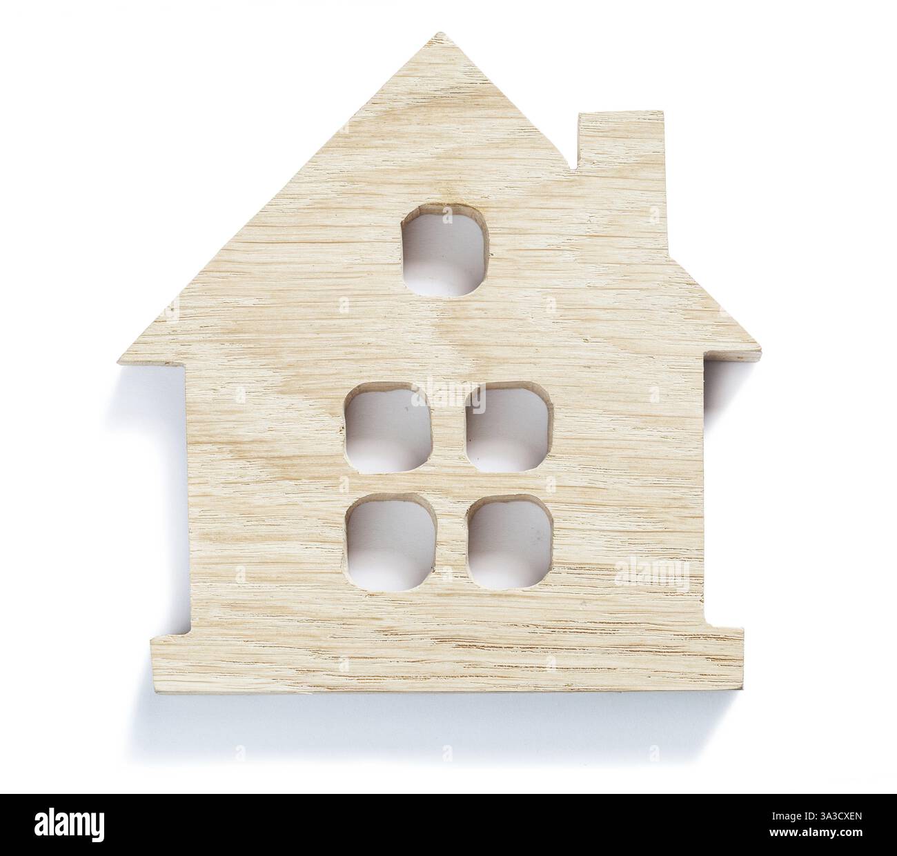 Wooden toys wood symbol of house isolated on white background Stock ...