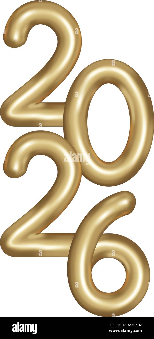 . new year 2026 number vector illustration isolated on white background ...