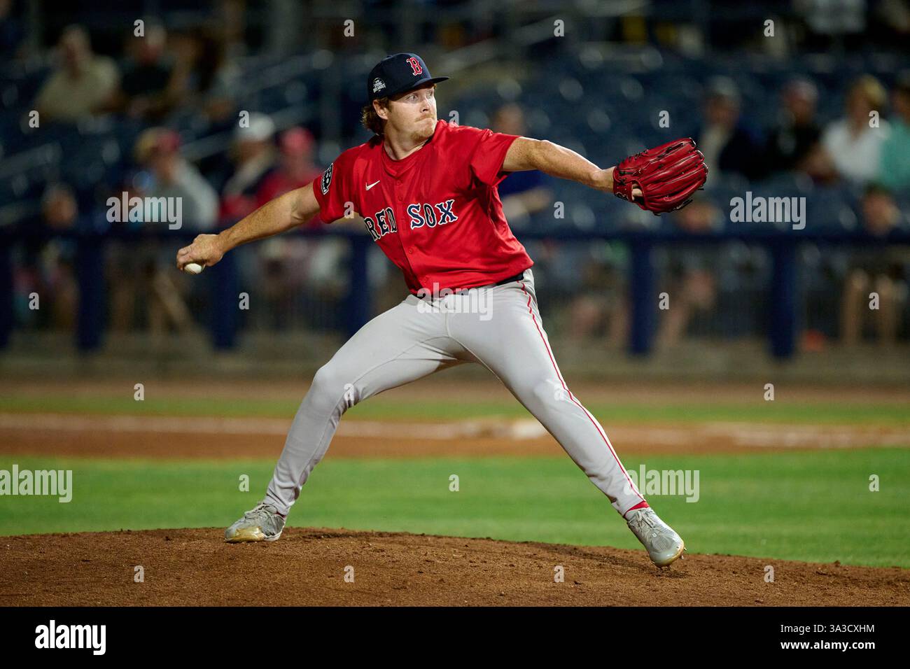 Boston Red Sox pitcher Hunter Dobbins (92) during an MLB Spring ...