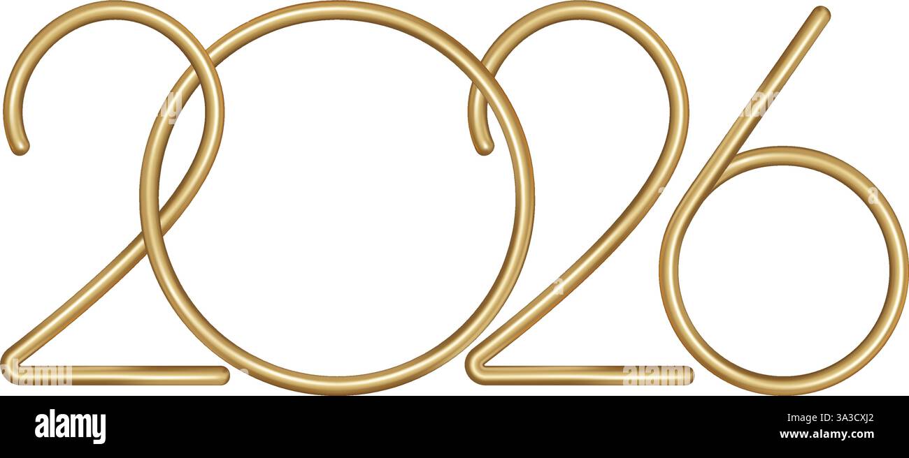 . new year 2026 number vector illustration isolated on white background ...