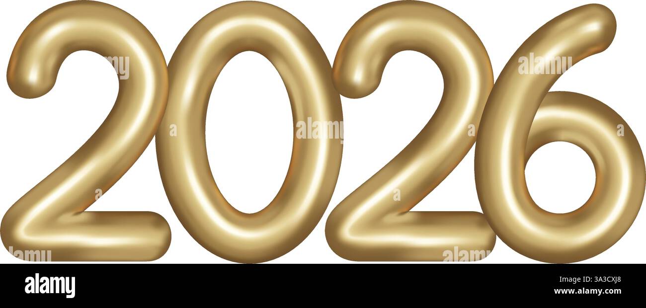. new year 2026 number vector illustration isolated on white background ...