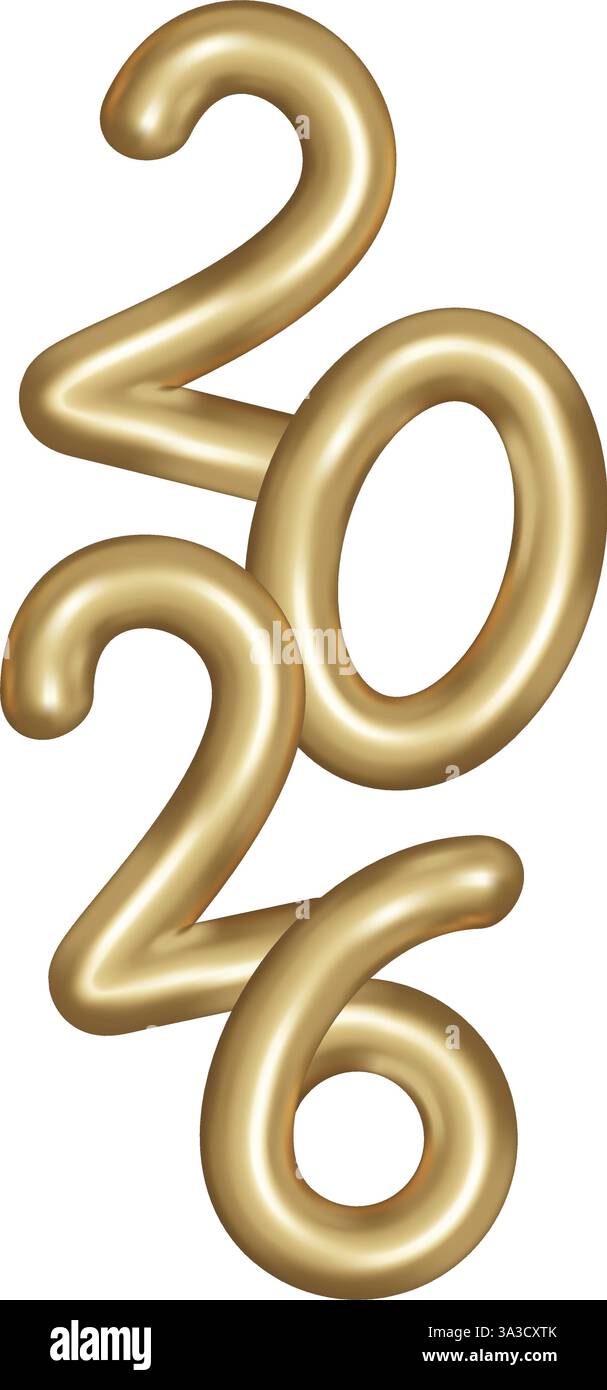 . new year 2026 number vector illustration isolated on white background ...