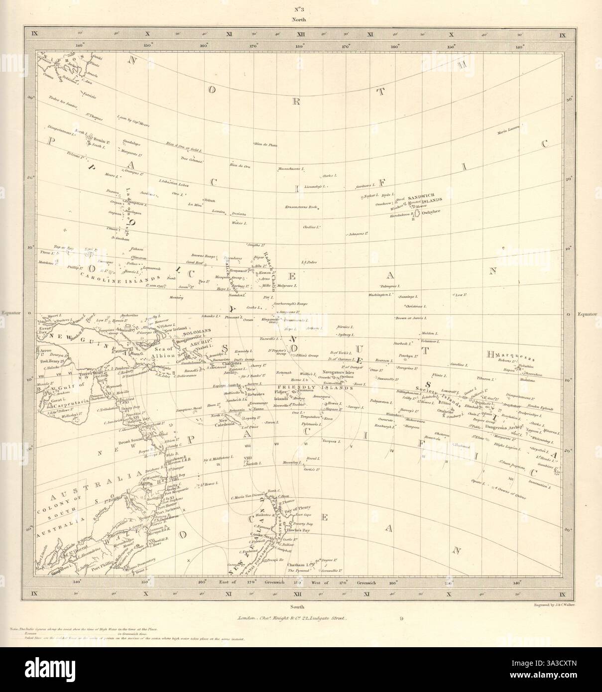 AUSTRALASIA POLYNESIA PACIFIC OCEAN. On Gnomonic Projection. SDUK 1844 ...