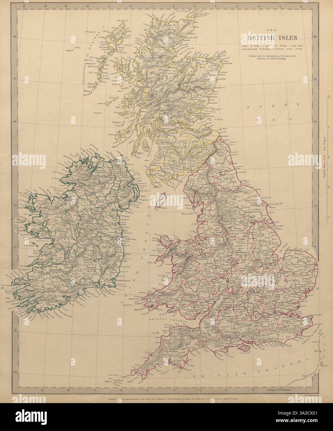 BRITISH ISLES. United Kingdom & Ireland. Counties towns rivers. SDUK ...