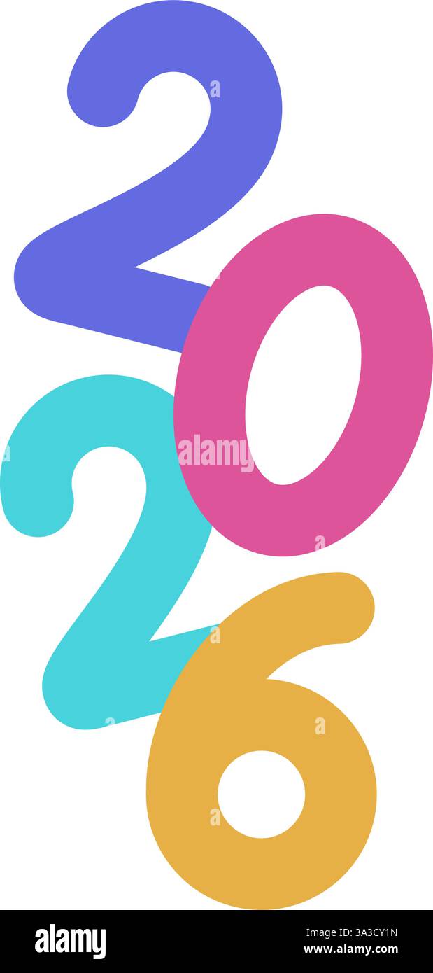 . new year 2026 number vector illustration isolated on white background ...