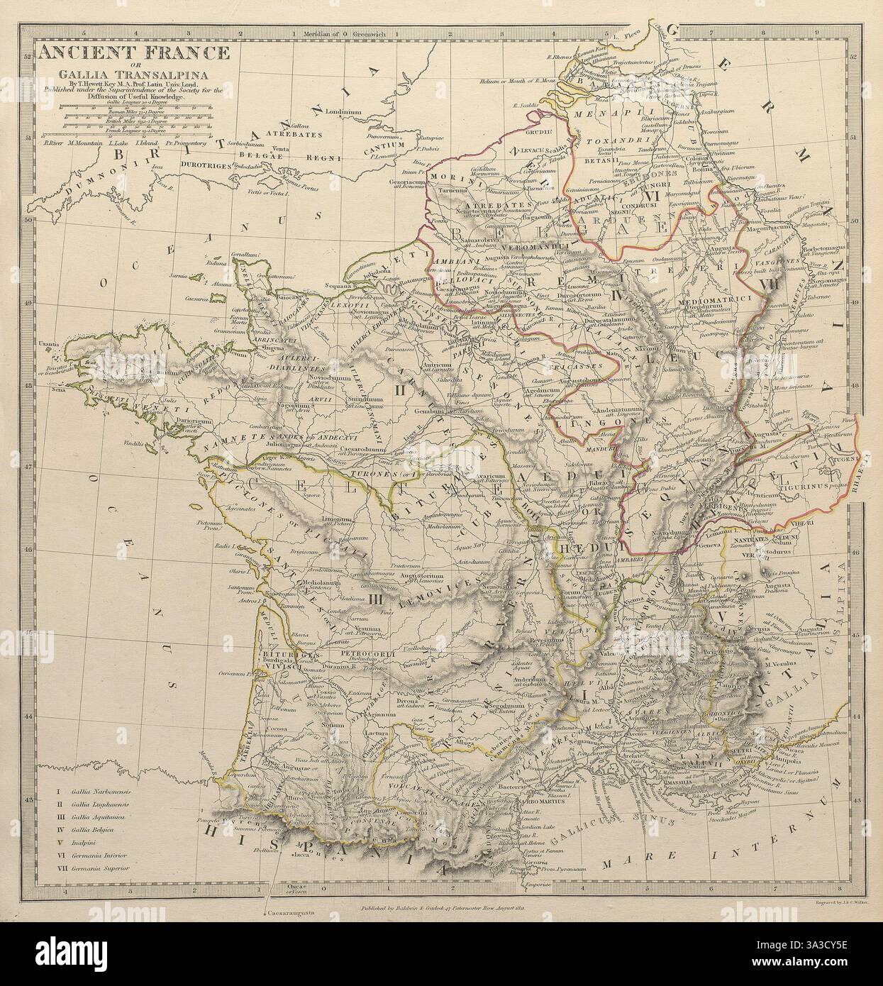ANCIENT ROMAN FRANCE GAUL. Gallia Transalpina. Roman names roads.SDUK ...
