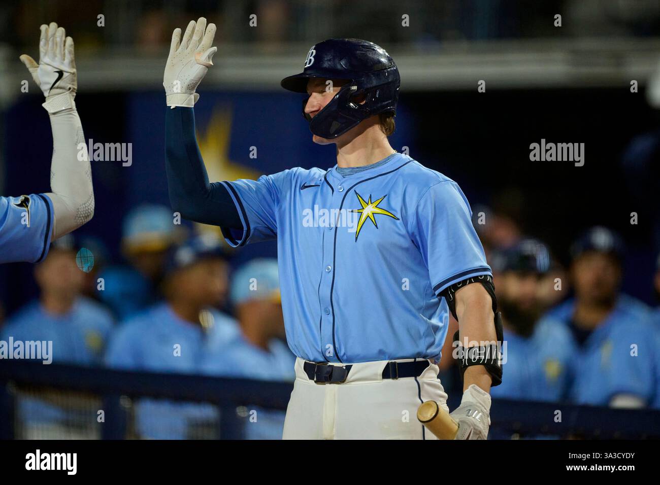 Tampa Bay Rays Brayden Taylor (93) high fives Carson Williams after a ...