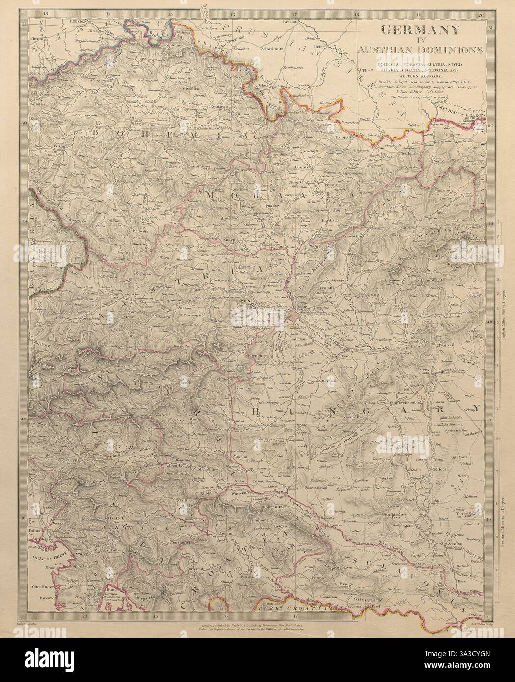 AUSTRIAN DOMINION.Bohemia Moravia Styria Illyria Croatia Hungary.SDUK ...