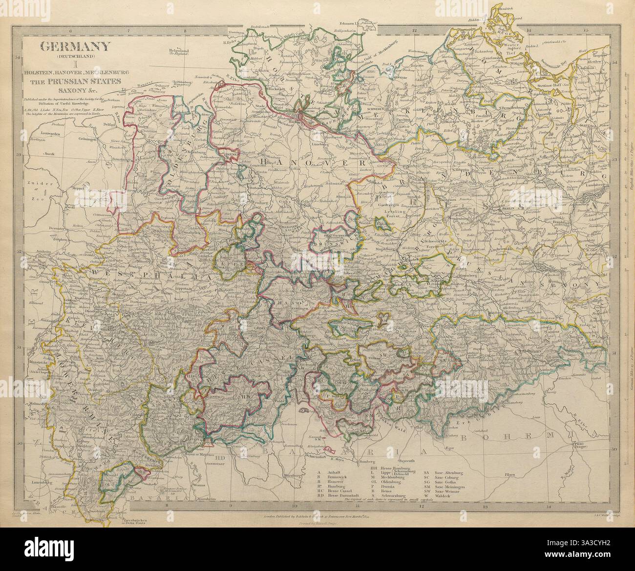 GERMANY DEUTSCHLAND.Holstein Hanover Mecklenburg Prussia Saxony.SDUK ...