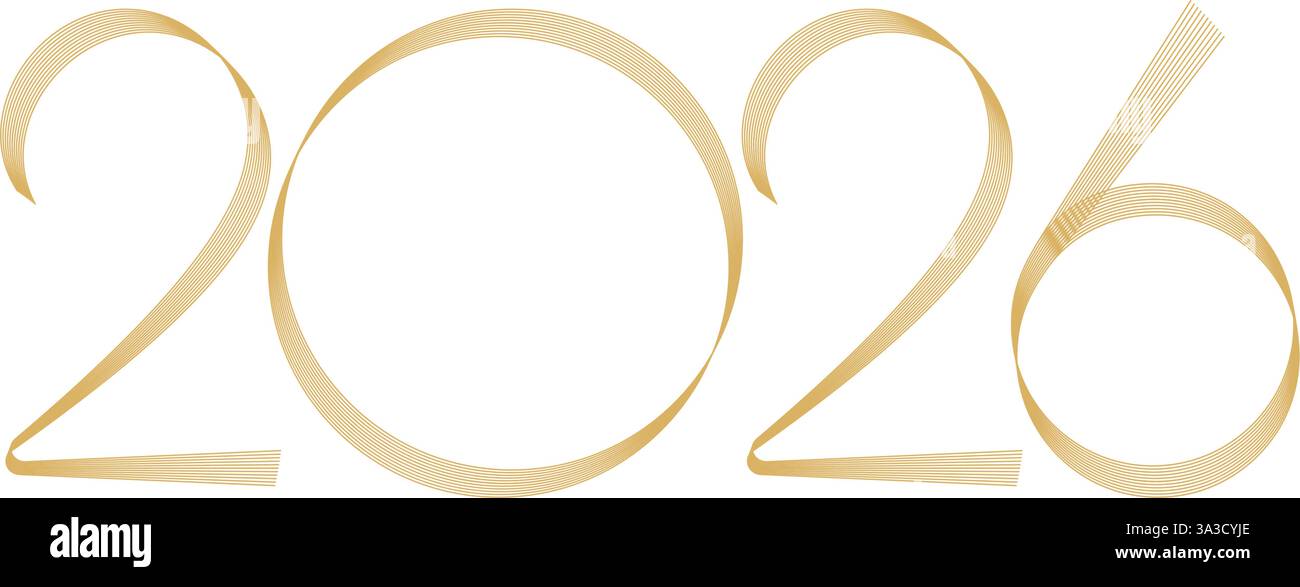 . new year 2026 number vector illustration isolated on white background ...