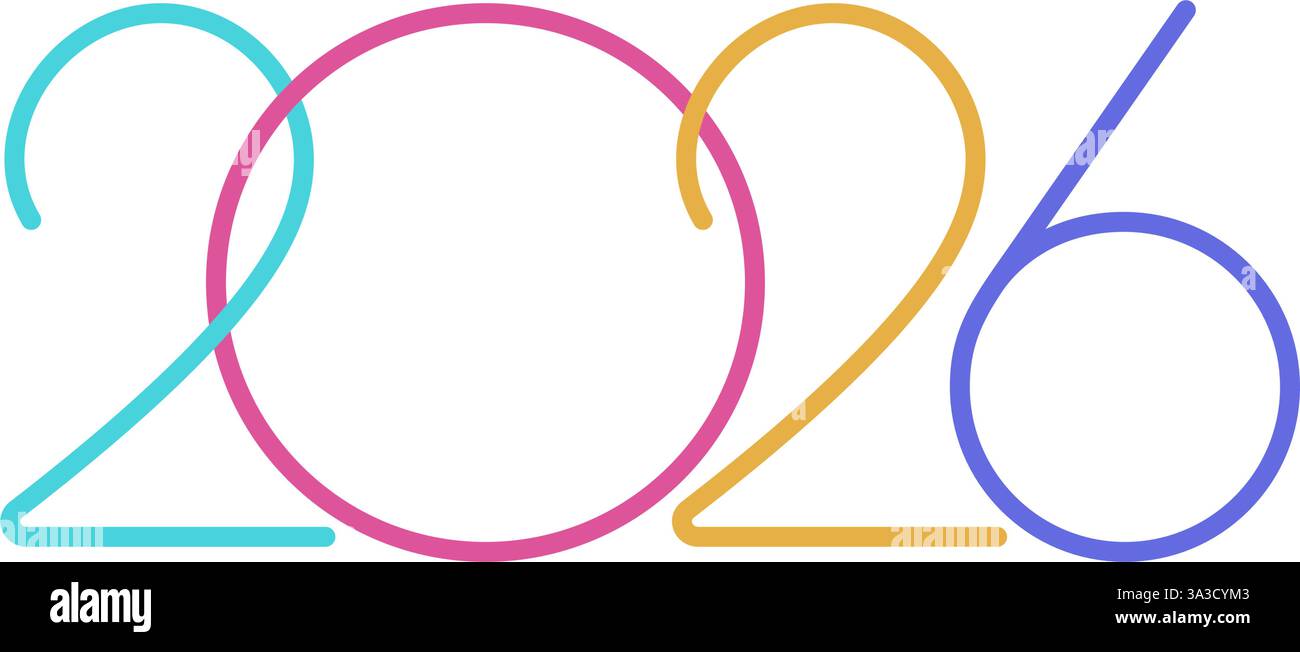 . new year 2026 number vector illustration isolated on white background ...