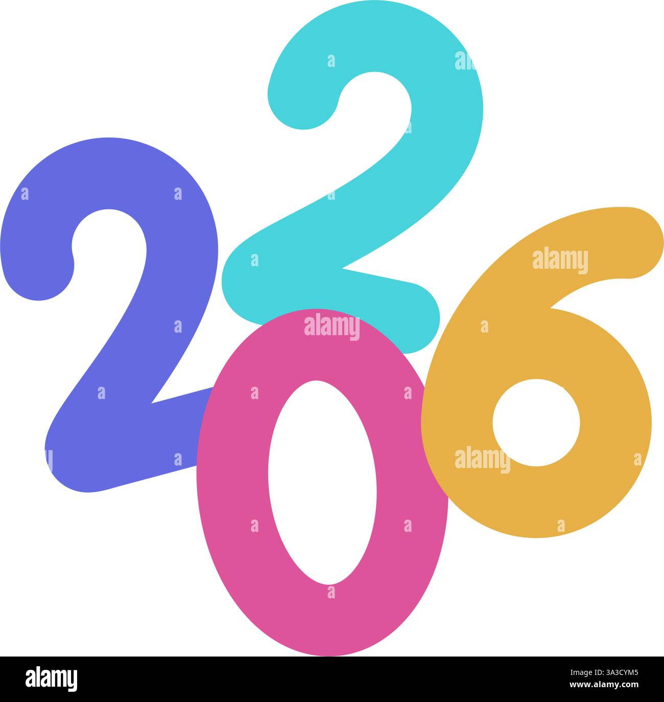 . new year 2026 number vector illustration isolated on white background ...