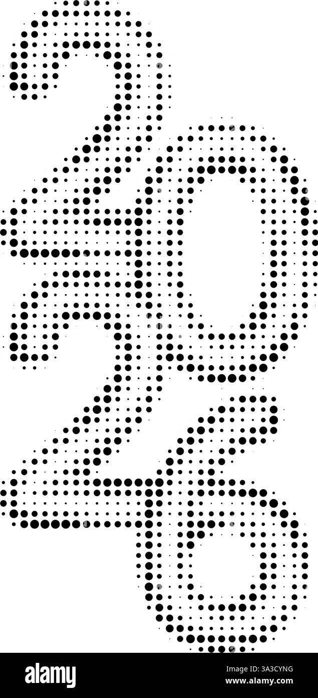 . new year 2026 number vector illustration isolated on white background ...