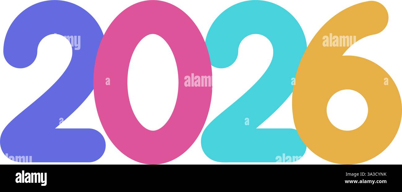 . new year 2026 number vector illustration isolated on white background ...