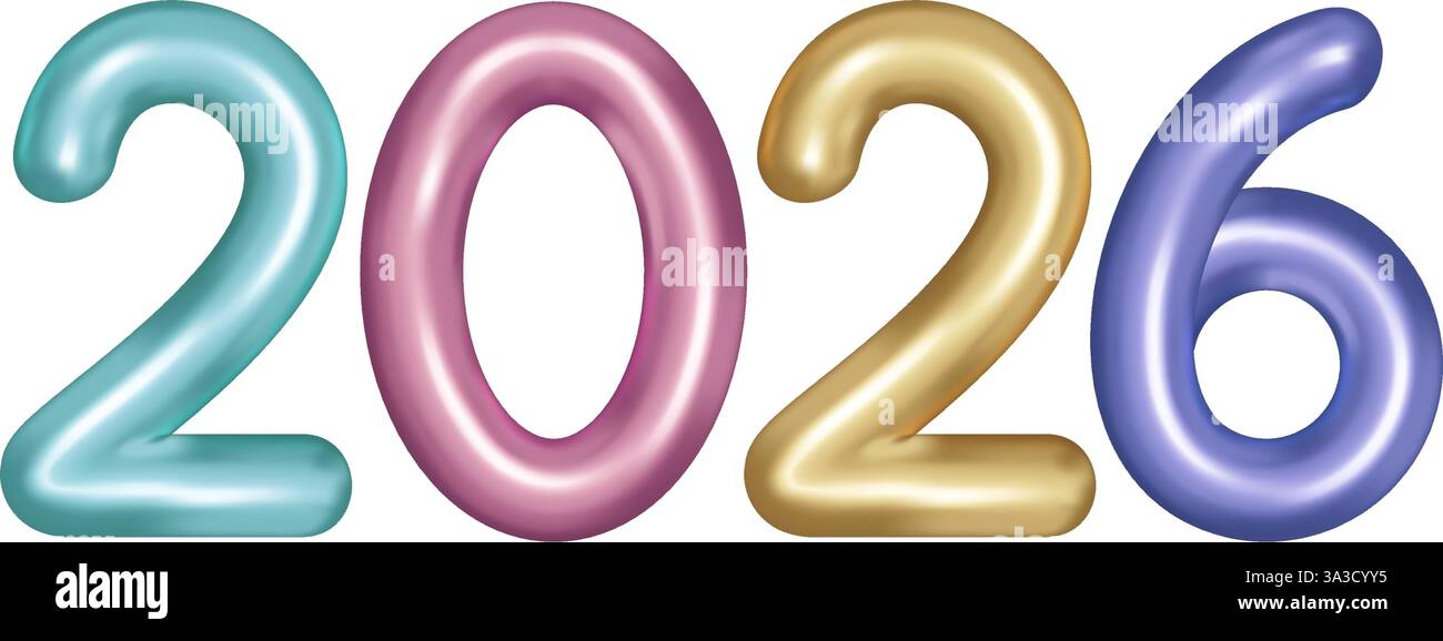 . new year 2026 number vector illustration isolated on white background ...