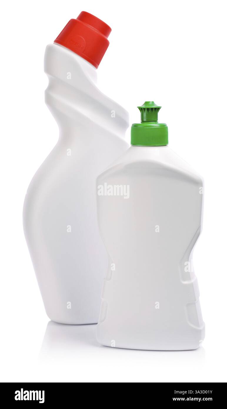 Green white detergent bottles Cut Out Stock Images & Pictures - Alamy