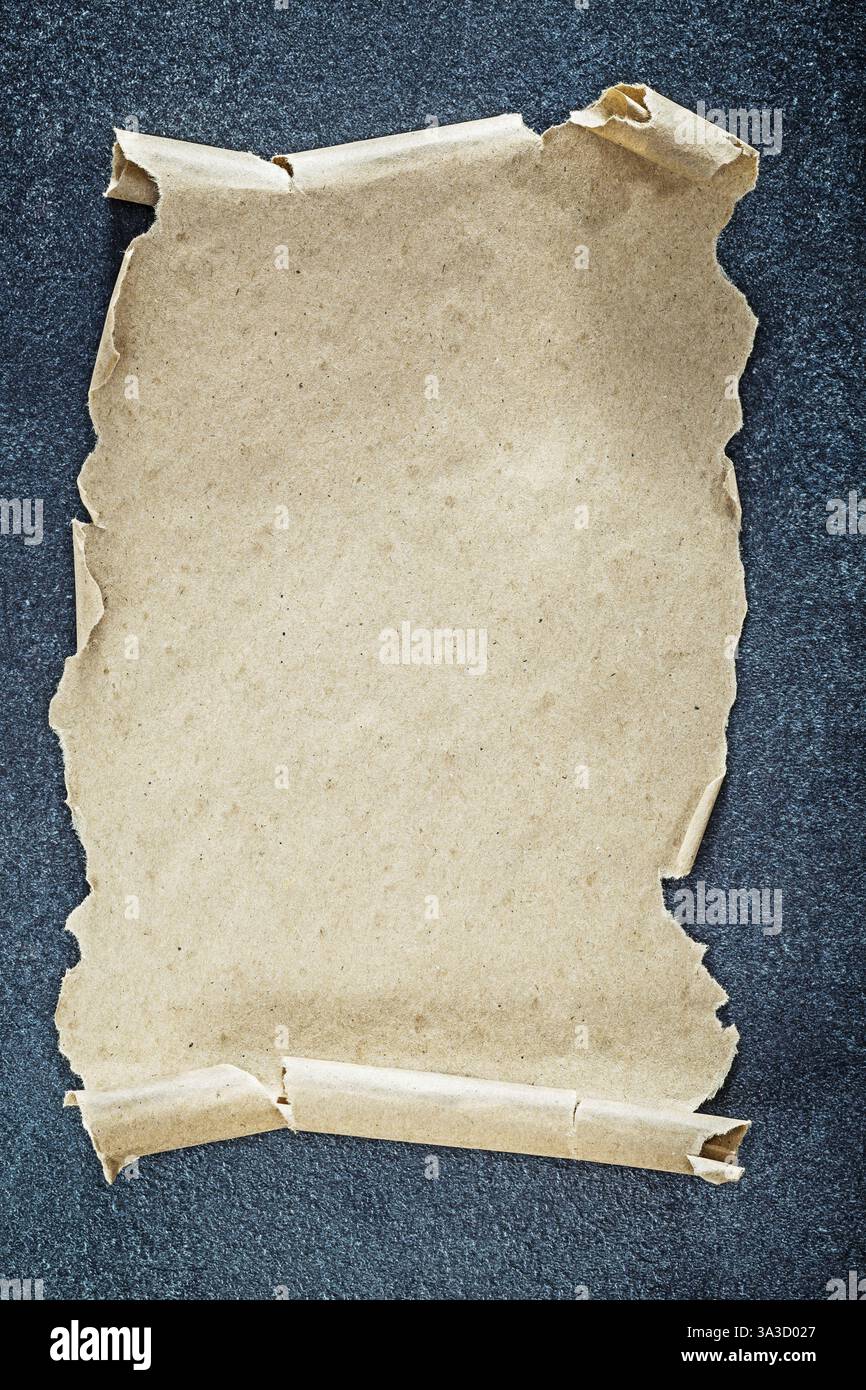 Vintage blank paper sheet on black background Stock Photo - Alamy