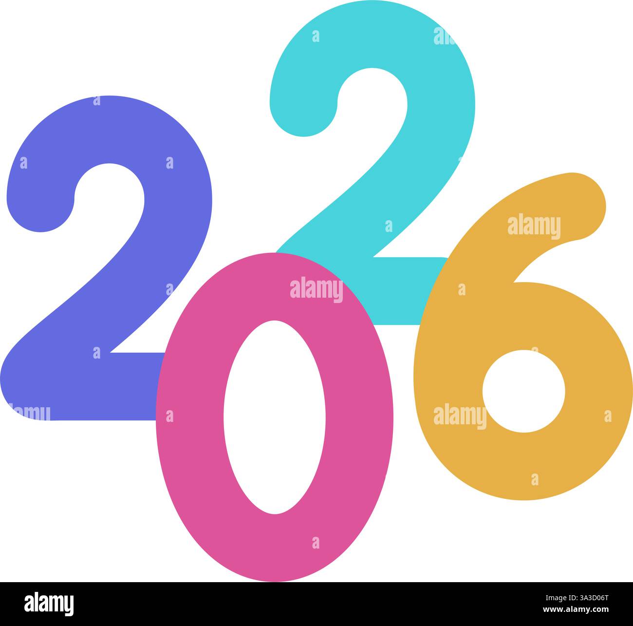 . new year 2026 number vector illustration isolated on white background ...