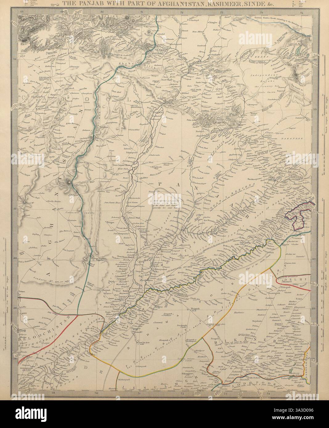PAKISTAN. the Punjab, Afghanistan, Kashmir, and Sinde. SDUK 1844 old ...