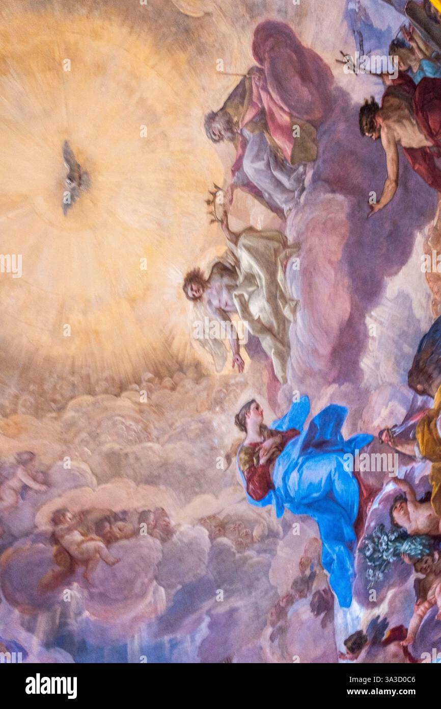 A painting of people stacked on each other on a ceiling Stock Photo - Alamy