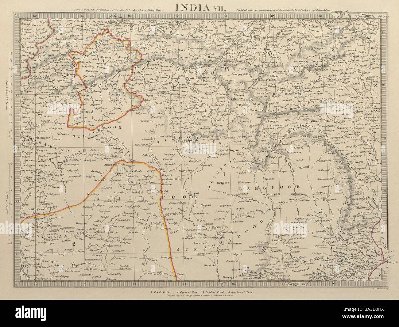 INDIA.Allahabad to Bay of Bengal.Bahar. Berar Orissa Ruttunpoor.SDUK ...