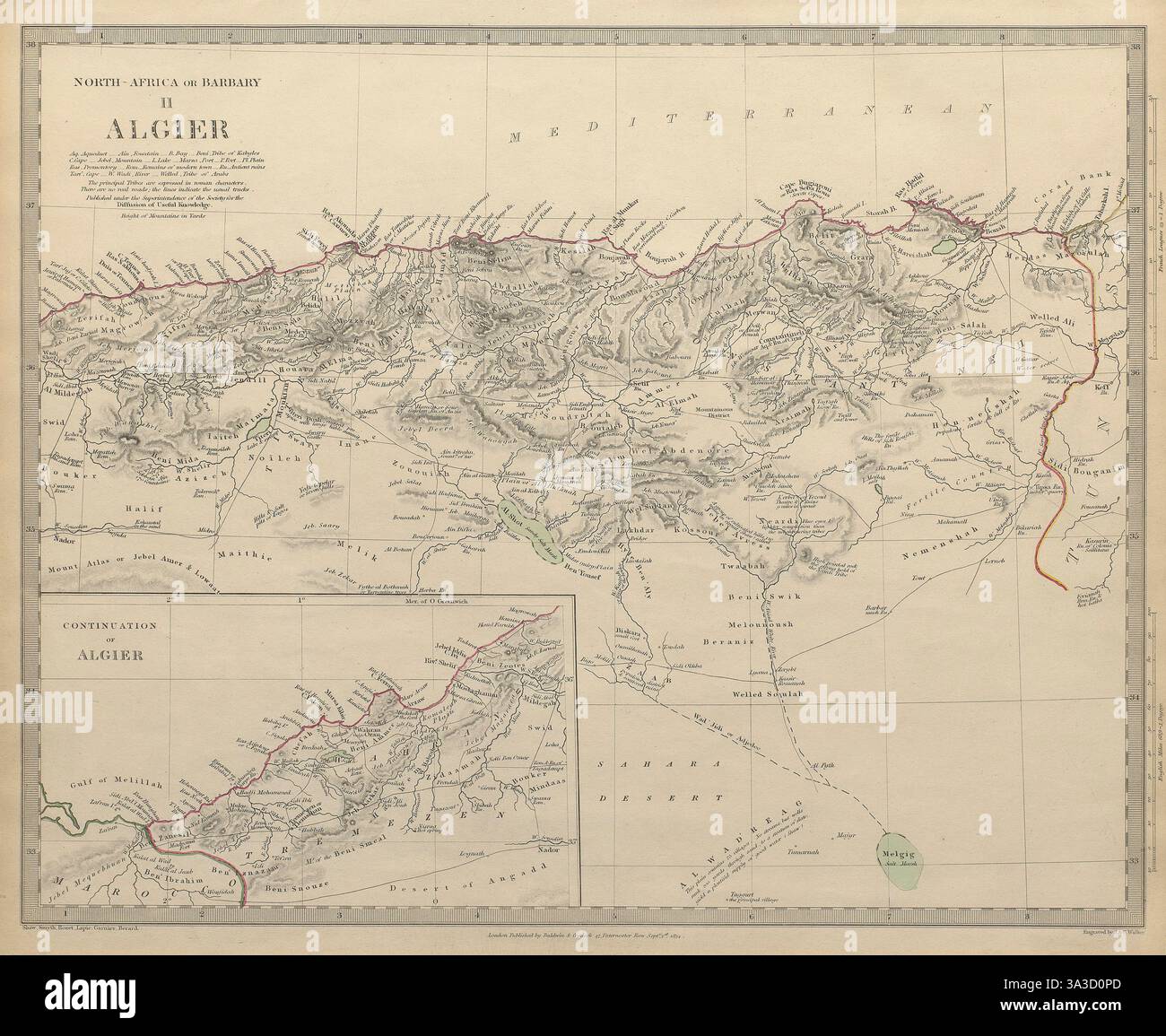 Old map of algiers hi-res stock photography and images - Alamy