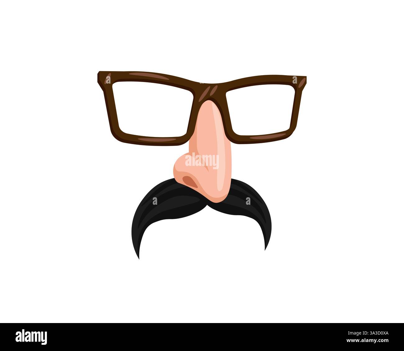 Illustrated disguise with glasses nose and mustache for creative ...
