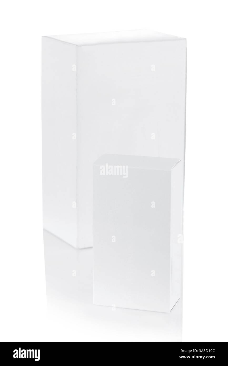 Two white paper boxes Stock Photo - Alamy