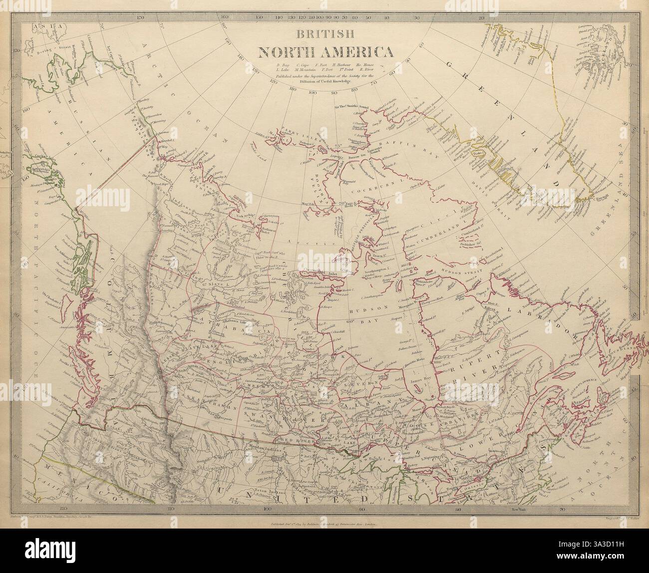 BRITISH NORTH AMERICA. Canada pre Oregon Treaty. Russian America.SDUK ...