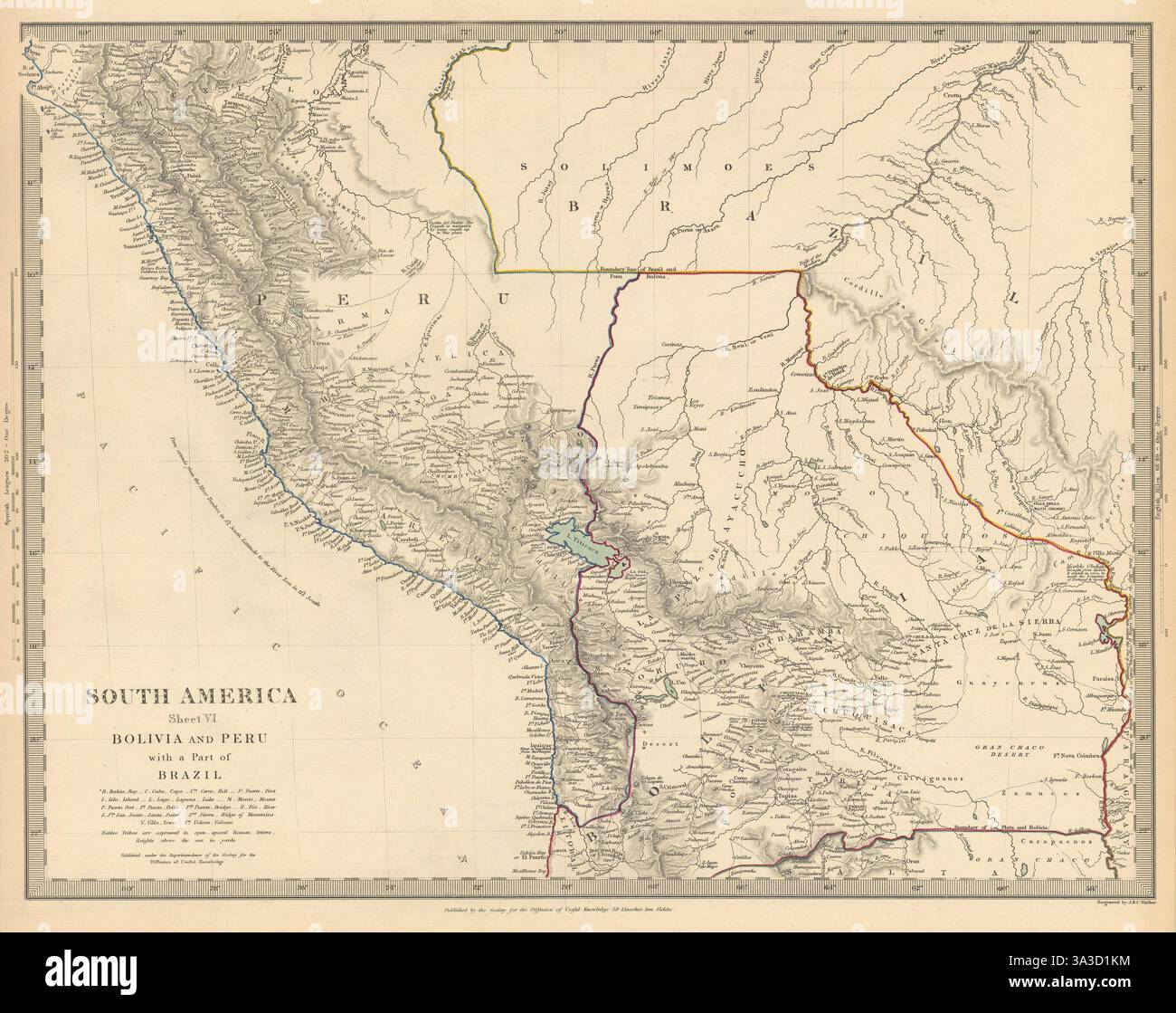 BOLIVIA, PERU & part of Brazil. Indian tribes. Bolivian Litoral. SDUK ...