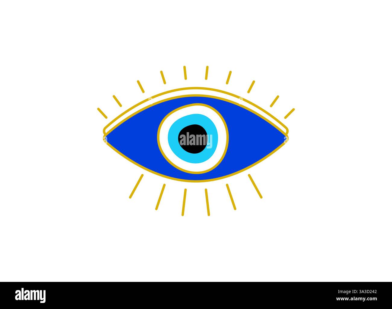 Artistic blue eye with lashes and detailed iris in unique graphic ...