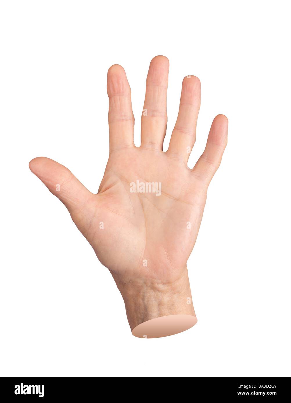 Waving hello, elderly woman in goodbye gesture. Aged, wrinkled hands ...