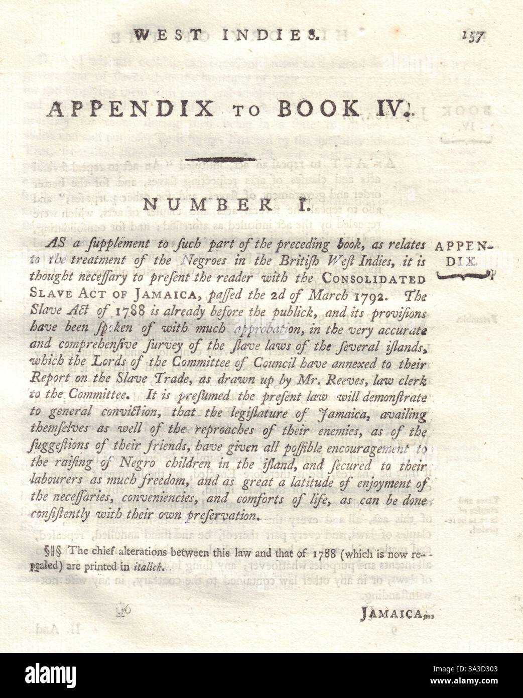 The Consolidated Slave Act of Jamaica 1792. 40 pages. Bryan Edwards ...