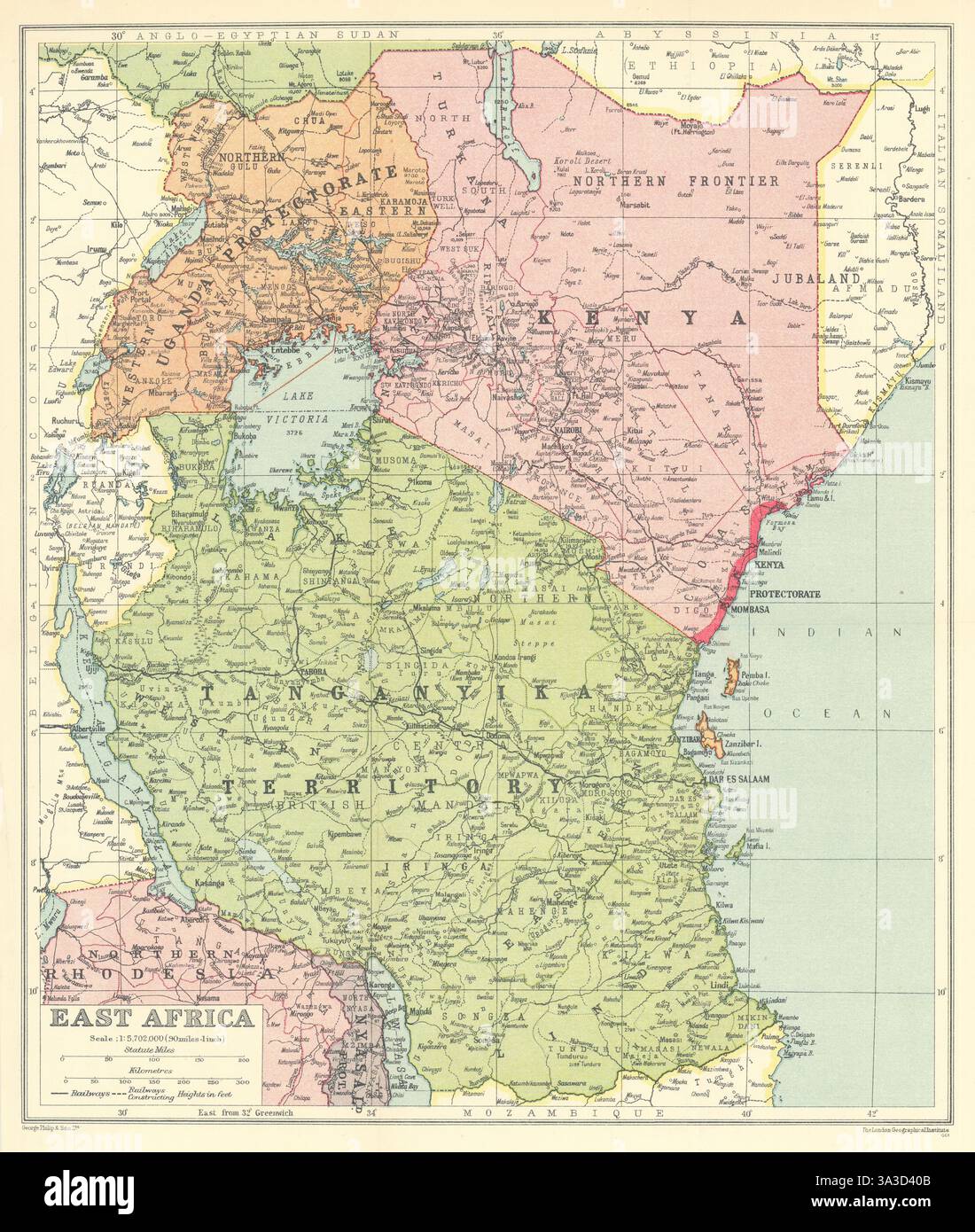 East Africa. Kenya Tanganyika Territory Uganda Protectorate. Tanzania ...