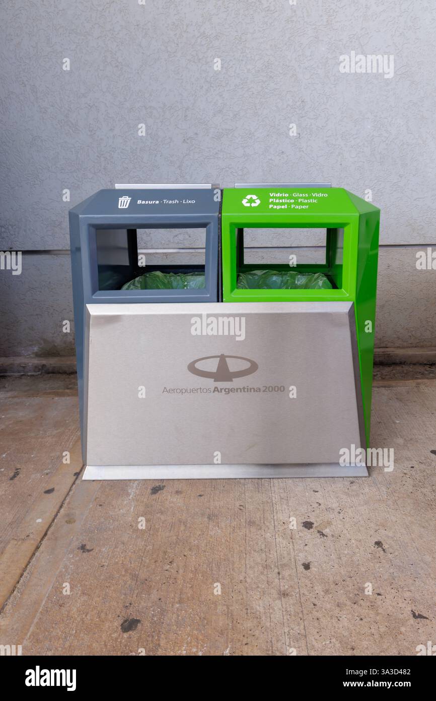 Buenos Aires, Argentina - January 10th, 2025: Waste disposal bins at ...