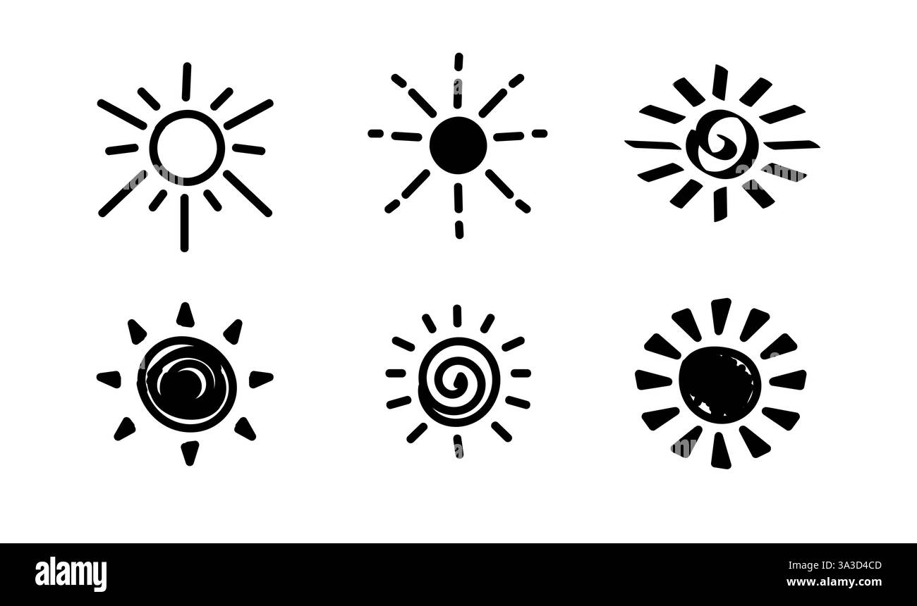 Collection of unique sun icon designs featuring creative and artistic ...