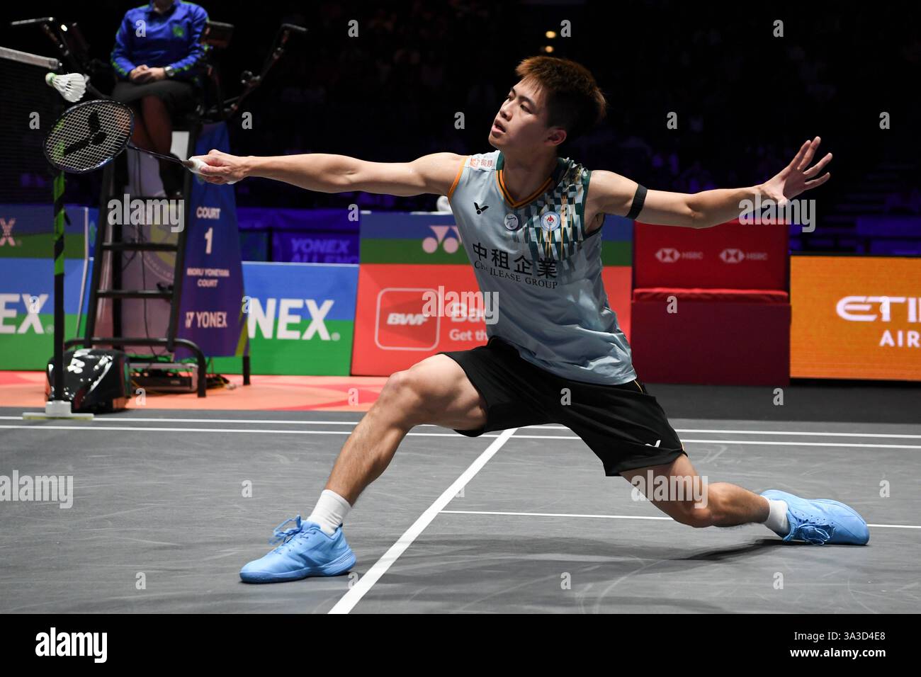 Taiwan's Lee Chia Hao in action against Alex Liner of France during the ...