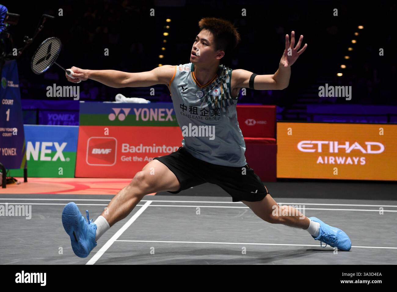 Taiwan's Lee Chia Hao in action against Alex Liner of France during the ...