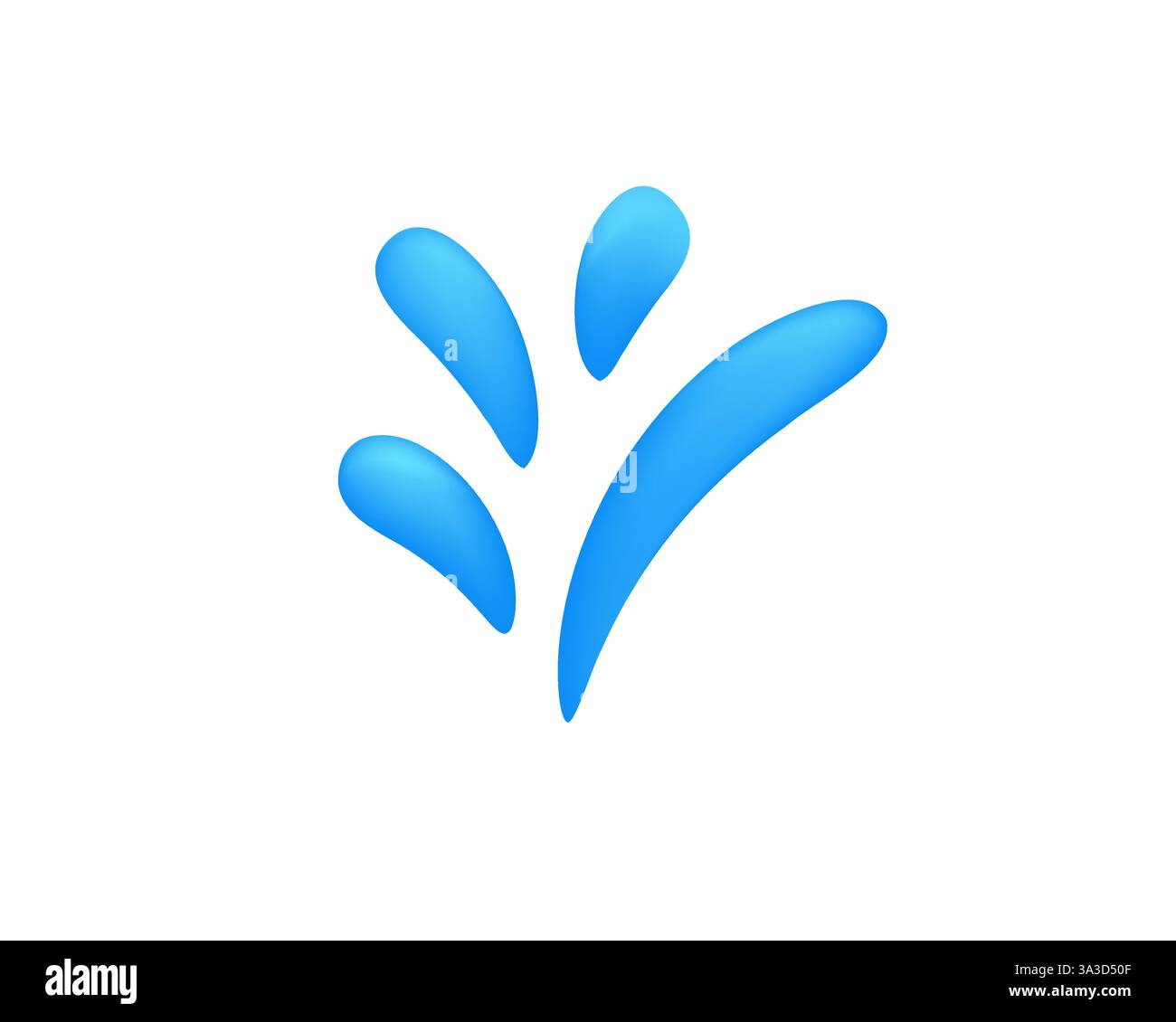 Blue abstract shape with curved lines on a white background for modern ...