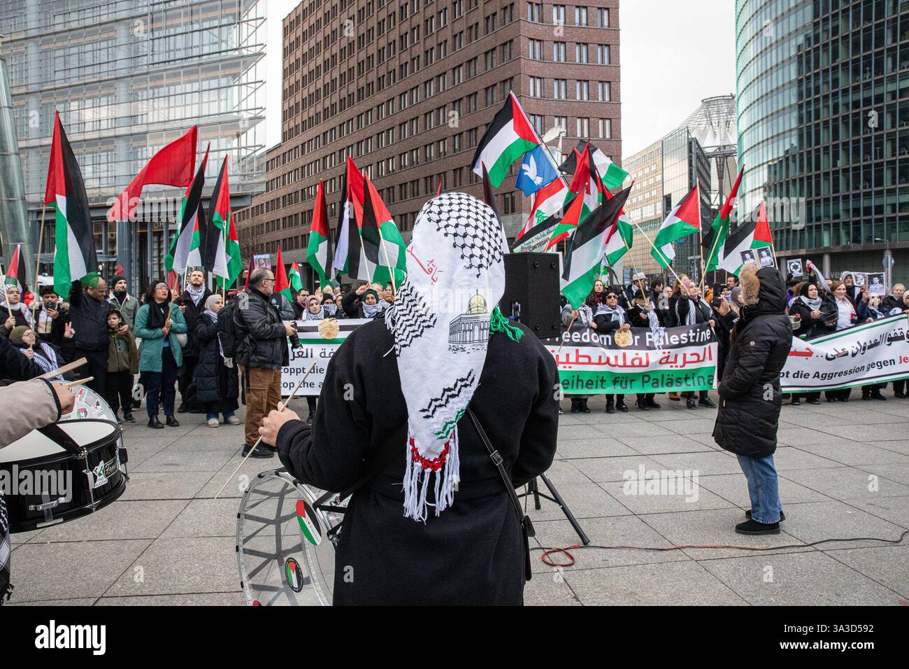 Berlin, Berlin, Germany. 15th Mar, 2025. Pro-Palestine protesters ...