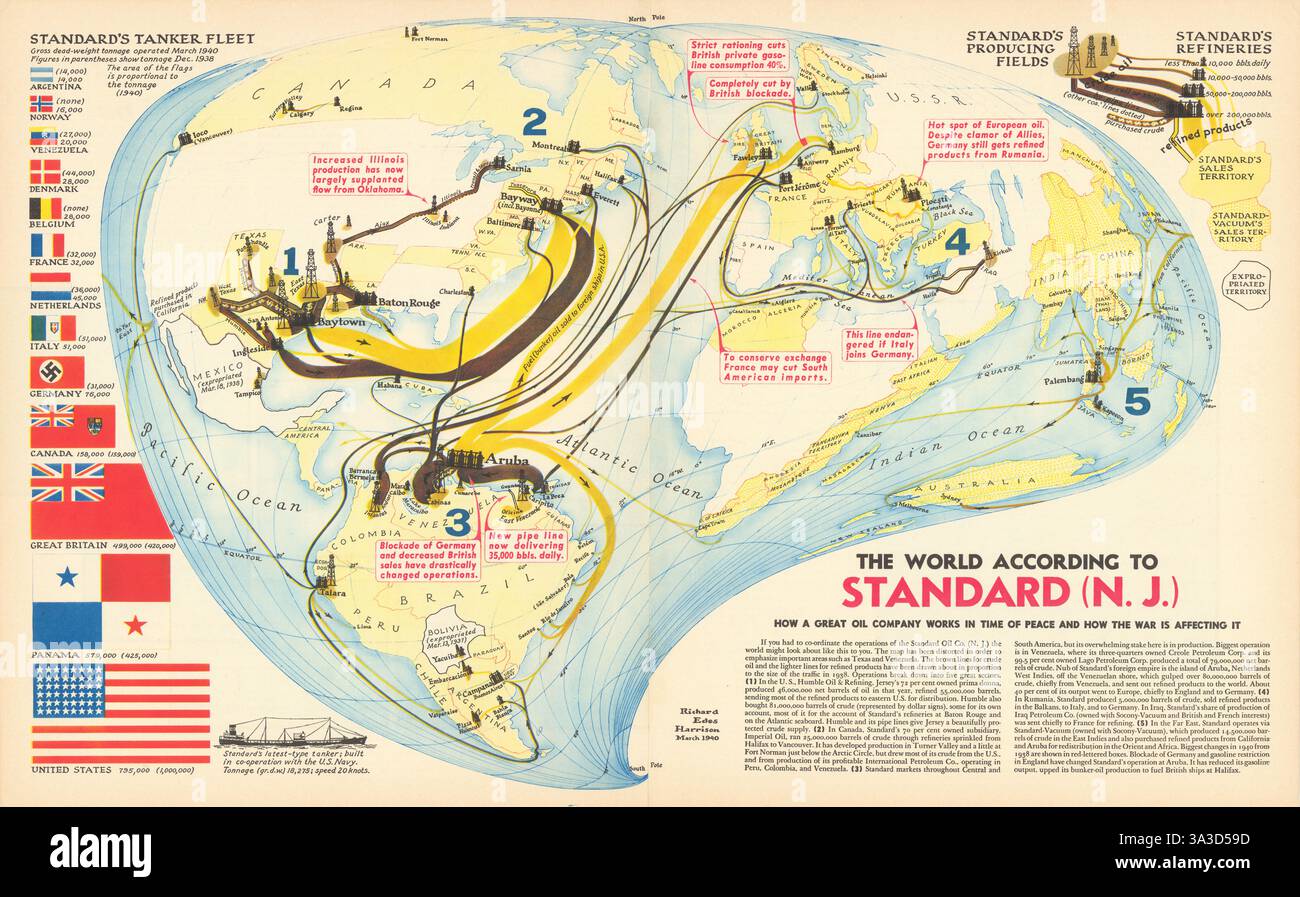 The World According to Standard Oil (N.J.) WW2. Richard Edes Harrison ...