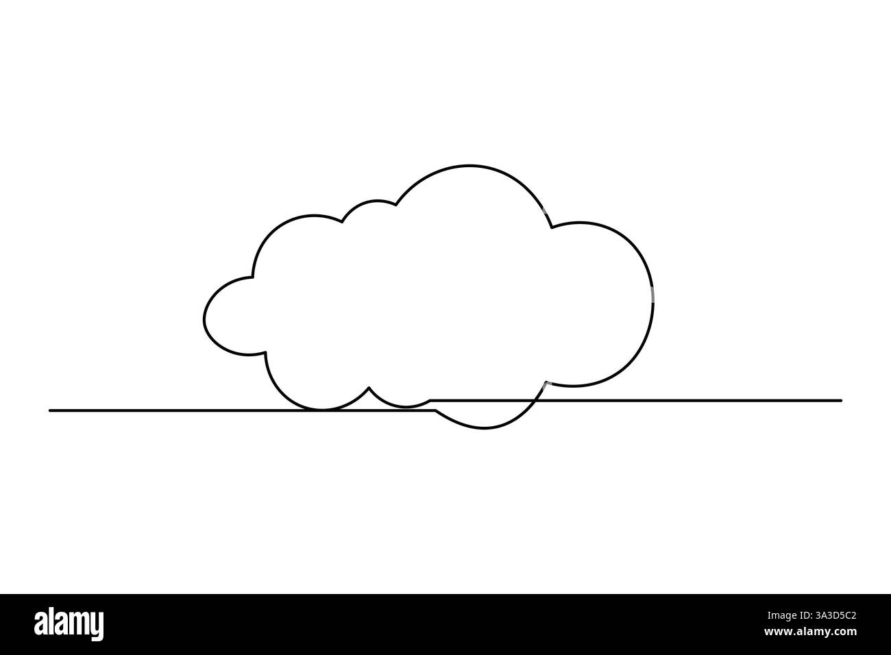Cloud and sun continuous one line drawing of Isolated outline vector ...