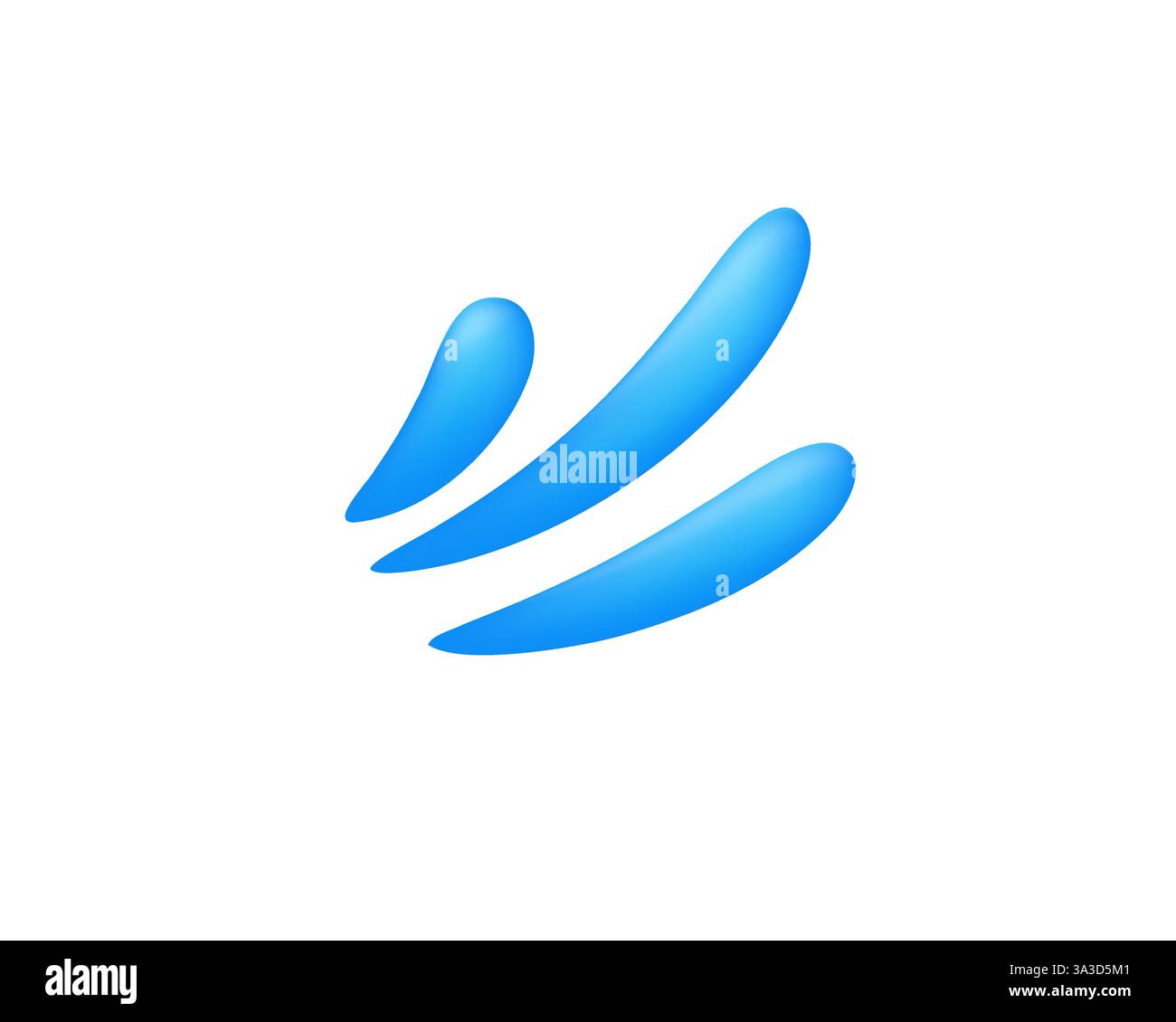 Blue wave icon with three curved lines on a simple clean white background Stock Vector Image ...