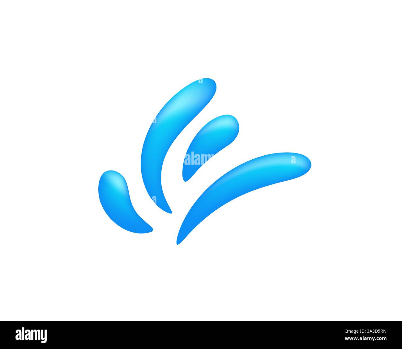 Abstract blue water droplets symbolizing fluidity and motion in clean ...