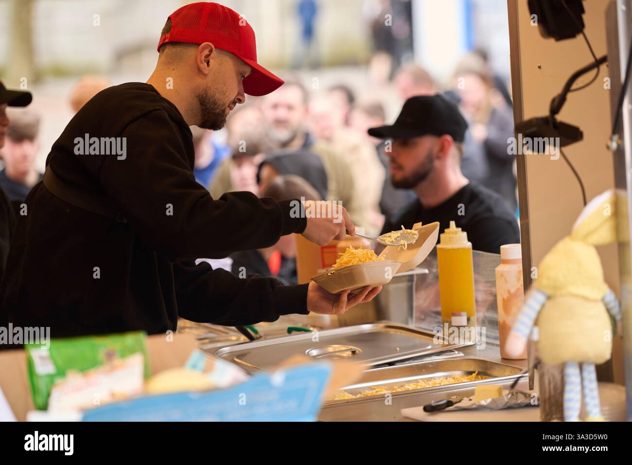 Spud Bros hot potato stall in Preston, Lancashire, UK. The Spud Bros ...