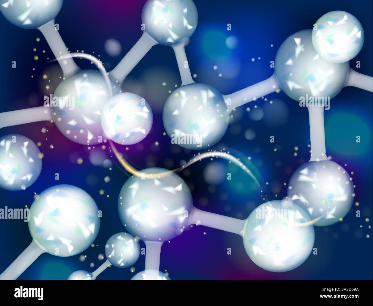 Futuristic Molecular Structure. Abstract Science Background. Nano Technology Concept. Molecular ...