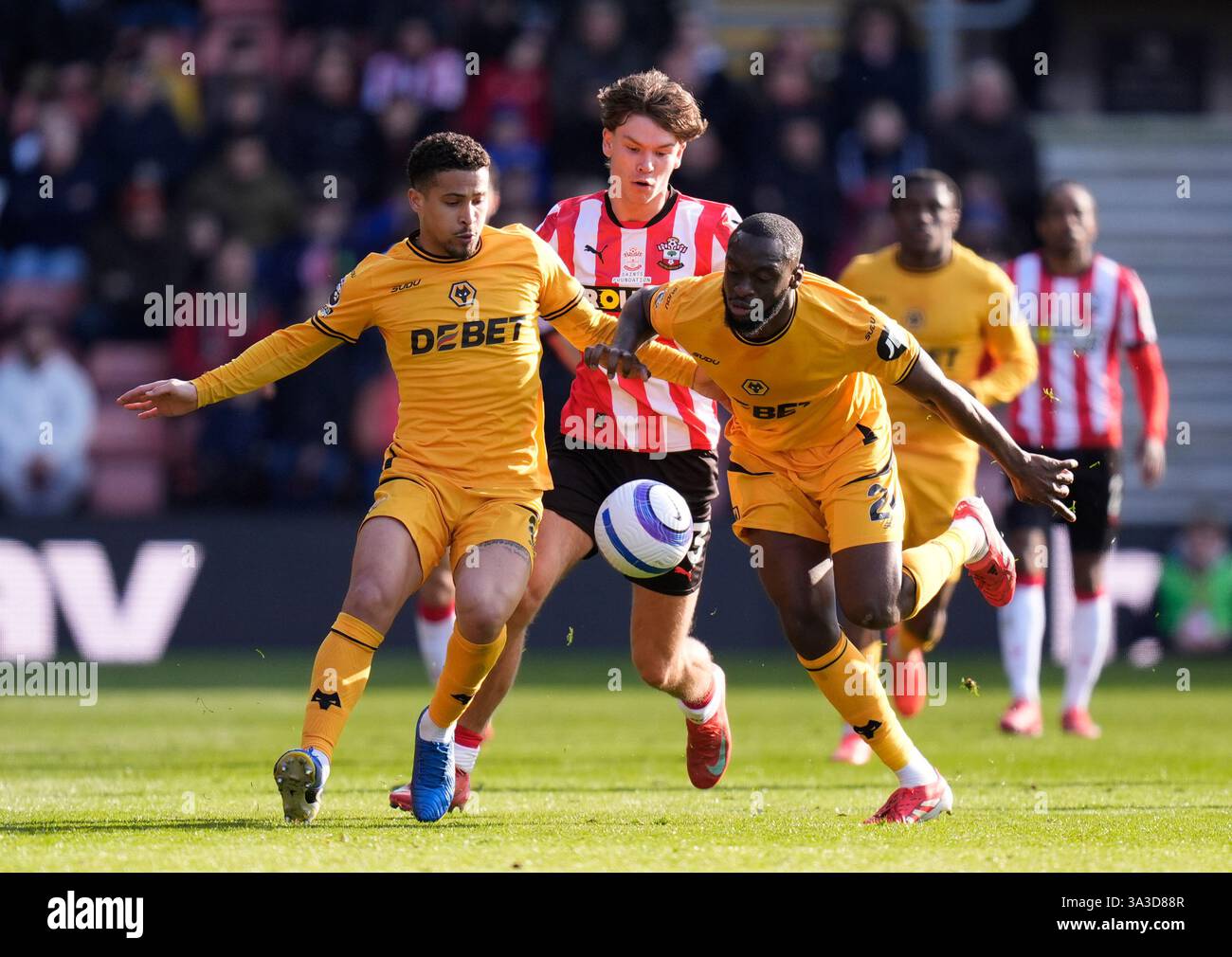 Wolverhampton Wanderers' Andre, Southampton's Tyler Dibling, and ...
