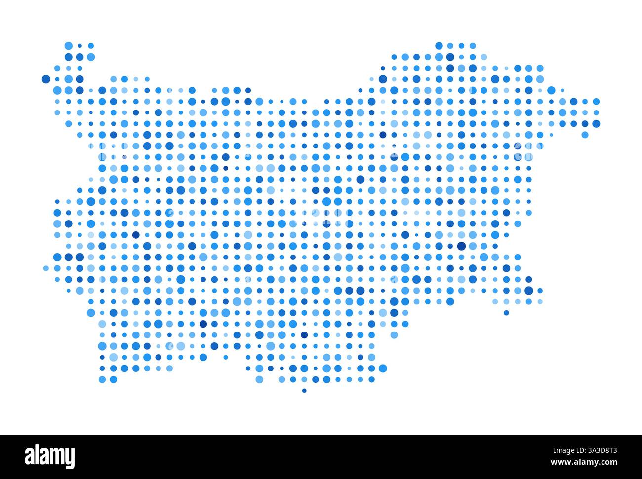 Bulgaria Dot Map. Country Digital Style Shape. Bulgaria vector image. Country shape blue ...