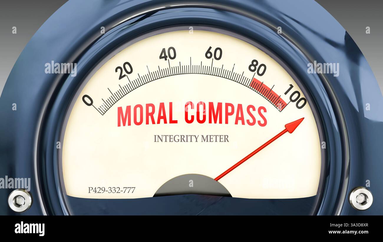 Moral Compass and Integrity Meter that is hitting a full scale, showing ...