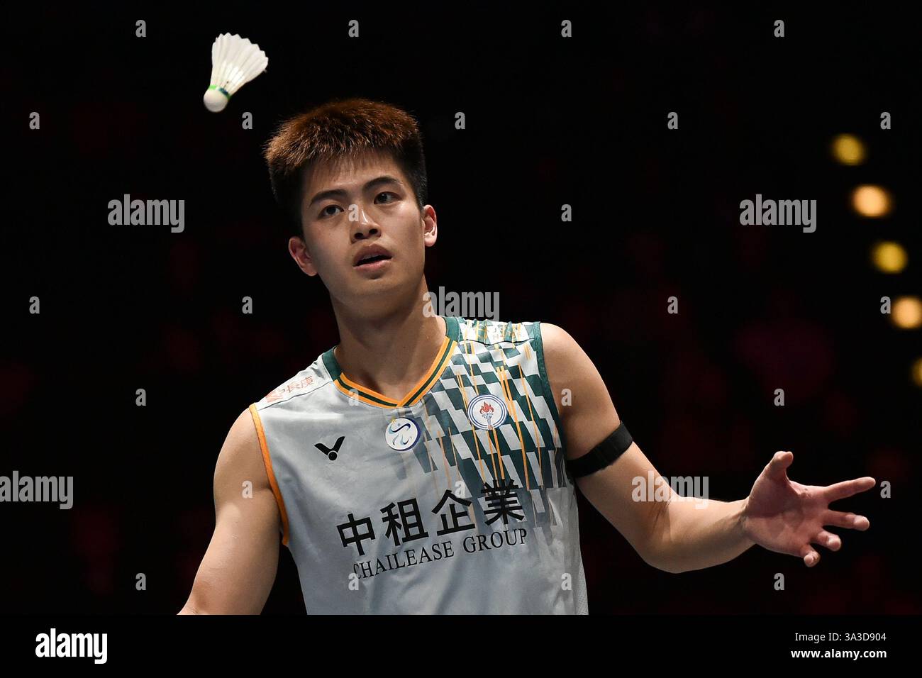 Taiwan's Lee Chia Hao in action against Alex Liner of France during the ...